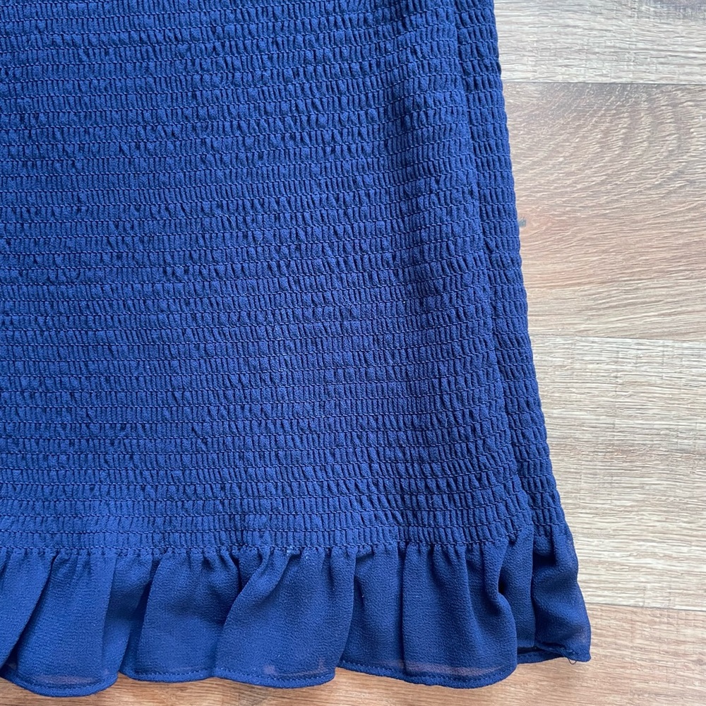 Aritzia Wilfred Luella Navy Blue Smocked Mini Dress - Gem